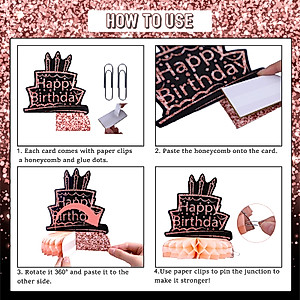 Refavor 40th Birthday Decorations Women - 9pcs Pink 1984 Birthday Party Decorations Happy 40th Birthday Decorations for Women Rose Gold Honeycomb Centerpiece Party Table Supplies