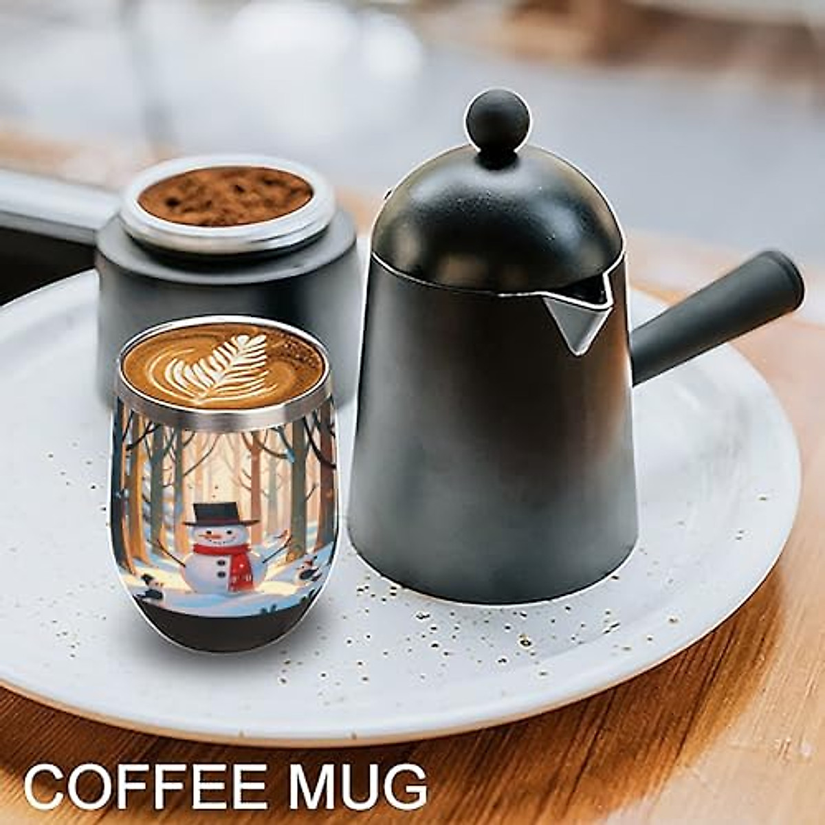 OPTKSNCU 304 Stainless Steel Insulated Cup with Lid, Snowman Christmas Print Durable, And Easy to Clean – Ideal for Home, Office, And Gift Giving