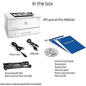 HP LaserJet Pro M402dn Laser Printer with Built-in Ethernet & Double-Sided Printing, Amazon Dash replenishment ready (C5F94A), A4