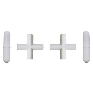 4pcs Large PTFE Stir Bars for Magnetic Stirrer Mixer (2 of Cross Type 38mm x 11mm, 2 of Straight Type 50mm x 10mm)