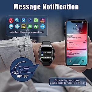 Military Smart Watch, Waterproof Smart Watches for Men (Call Receive/Dial), 1.96'' HD Tactical Outdoor Smart Watch with Heart Rate Monitor, 100+ Sports Modes Fitness Tracker for iPhone Android