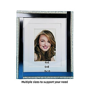 Laureat Marchier 4x6 6x8 8x10 Glass Picture Frames, Mirrored Photo Frames for Wall or Tabletop Décor (Natural Sea)