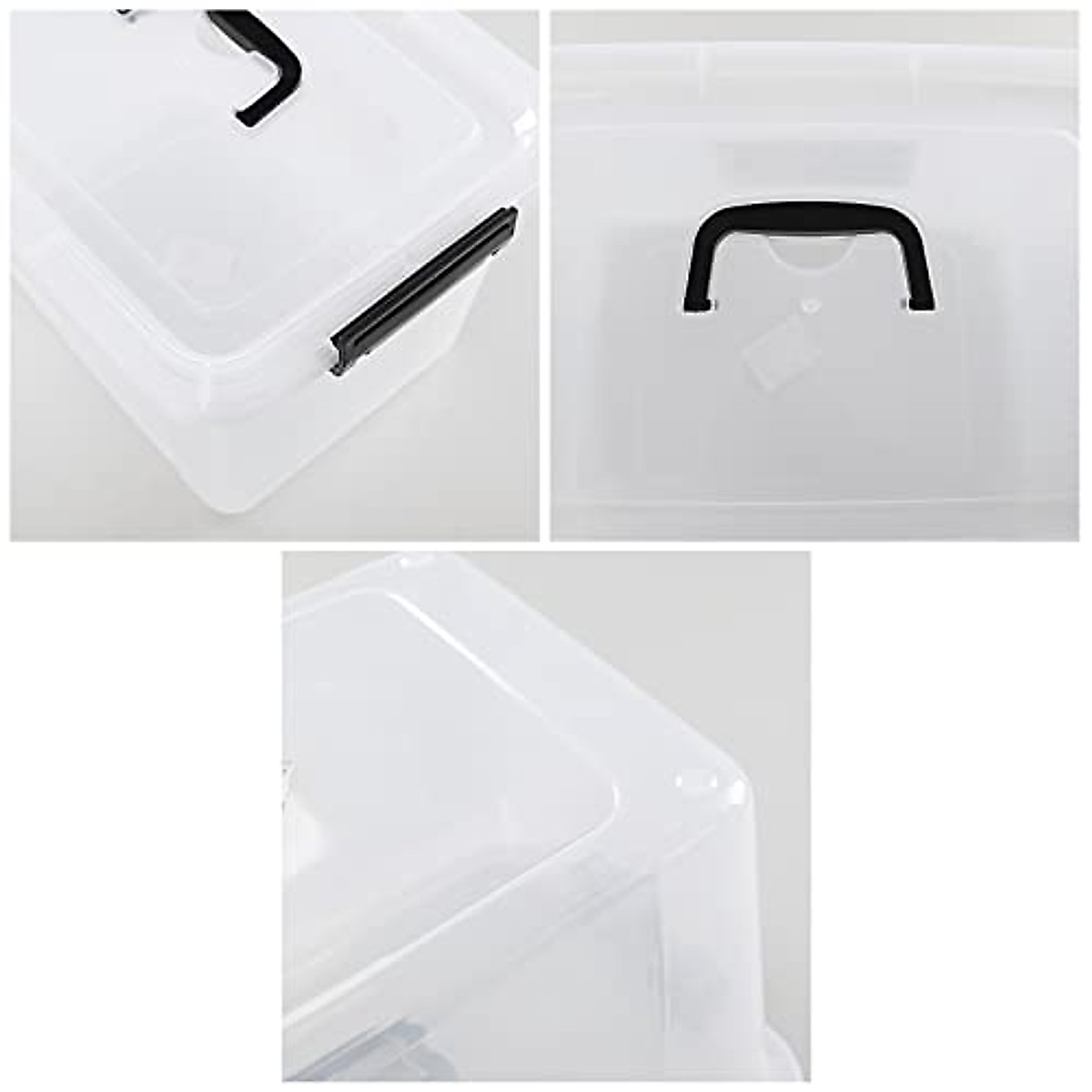 Bblina 10 Liters Clear Storage Boxes, Plastic Organizer Tote Bins Set of 6
