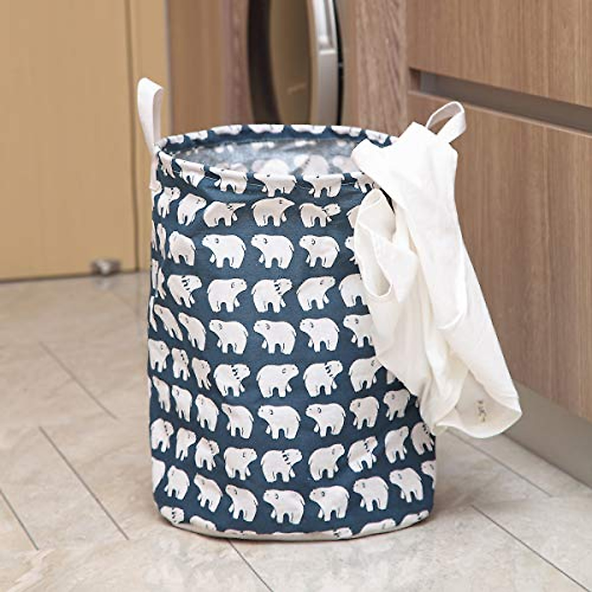 Storage Basket Large Collapsible with Handle Waterproof PE Coating Nursery Laundry Hamper Lightweight for College Dorms Kids Bedroom Bathroom Clothes and Toys Large Storage Bin