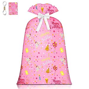 Extra Large Gift Bag for Girl Birthday Gift Bag Jumbo Gift Bag,Bday Pink Gift Bag Giant Gift Bag Plastic Oversized Gift Bag Huge Gift Wrap Bag Birthday Bag Wrapping Bag for Large Gift(48inch 1Pack)