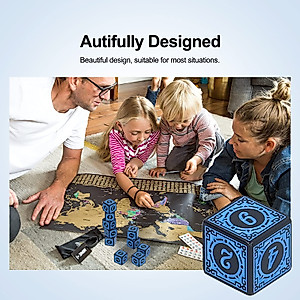 SOONALL 10pcs Dices, 6 Sided Dices with Number 1-6, Square Edged D6 Polyhedral DND Dice Set for Table Board Game(blue)