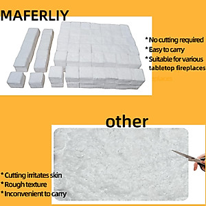 MAFERLIY 96 Pcs Small Ceramic Wool Wick for Tabletop Fire Pit, Suitable for Ethanol Fireplace Fuel，Carbon Felt Wick for Indoor Tabletop Fire Pit Bioethanol Fuel