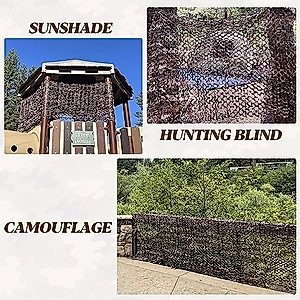 iunio Camo Netting Camouflage Netting, Camo Net Bulk Roll Camouflage Mesh Nets for Hunting Blind Deer Stand Military Party Decorations Sunshade Camping Shooting (6.5ftx4.9ft, Bionic Tree Camo)