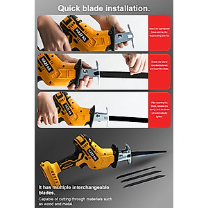 Cordless Reciprocating Saw for DeWo1t 20V Max Battery (Battery NOT Included),Cordless Variable Speed, Blades Kit for Wood/Metal/PVC Cutting