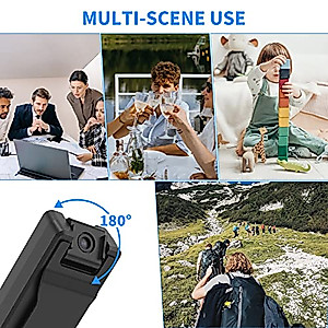 Crazytree Small Wireless WiFi Portable Camera, Security Body Cameras 1080P HD with 180° Pivoting Wide Angle Lens Remote Phone APP Room Pet Camera