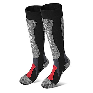 MCTi Ski Socks Thermolite Winter Thermal Snow Snowboard Hiking Over the Calf Long Socks 2 Pairs