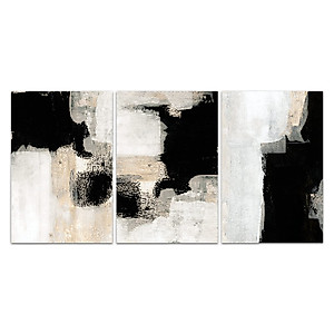 Black White and Beige Abstract Wall Art Black and White Ink Art Print Neutral Black Painting Beige and Black Pictures Modern Abstract Artwork Beige Abstract Picture for Living Room 16x24inx3 No Frame