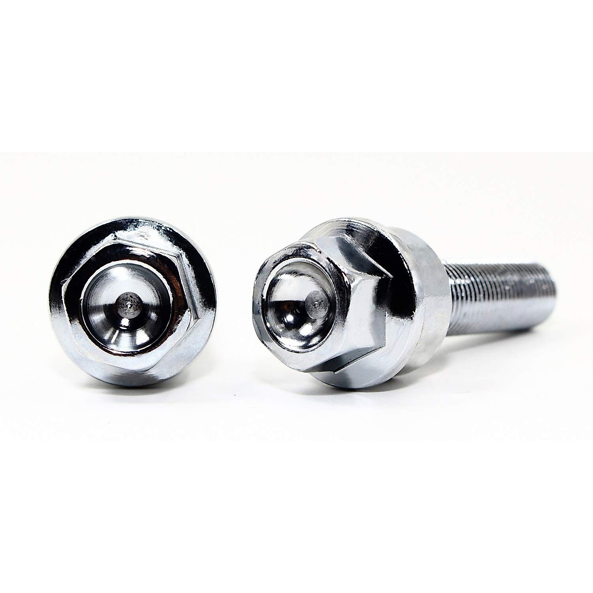 Set of 20 Veritek 14x1.5mm 45mm Extended Thread R14 Radius Chrome Ball Seat Washer Lug Bolts for Porsche Factory Wheels