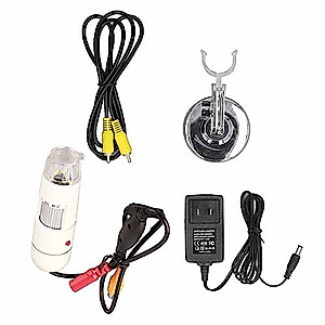 USB Microscope Camera, 25x to 400x Digital Microscope with Stand, CMOS Sensor TV AV Interface Professional Digital Microscope for Kids Students Adults (US Plug)