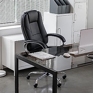 NEO CHAIR Office Chair Computer Desk Chair Gaming - Ergonomic High Back Cushion Lumbar Support with Wheels Comfortable Jet Black Leather Racing Seat Adjustable Swivel Rolling Home Executive