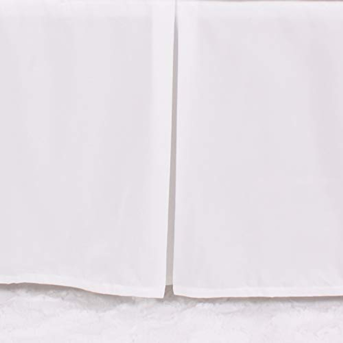 CaSaJa Classic Microfiber Crib Skirt with 2 Pleated Workmanship, Soft Breathable Dust Ruffle Fits Standard Crib and Toddler Bed, Pure White Color for Baby Boys and Girls, 14 inches Drop, White