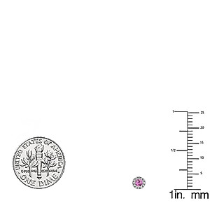 Dazzlingrock Collection 2.5mm Round Pink Sapphire & White Diamond Halo Stud Earrings for Women in 10K White Gold in Screw Back