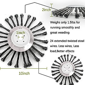 JTGONNI 10 Inch Wire Brush Cutter Trimmer Head,Heavy Duty Weeds Trimmer Blade Cutter Replacement for String Trimmers,Gardening Lawnmower,Moss Grass Rust Removal