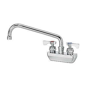 Krowne 14-410L Krowne Royal Series Faucet, Splash-Mounted, 4" Centers, 10" Swing spout, Quarter-Turn Ceramic Cartridge Valve with Built-in Back Flow preventers, Includes mounting kit, Chrome Finish