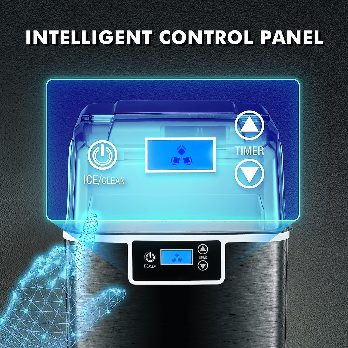 ZAFRO Nugget Ice Makers Countertop with Soft & Chewable Pellet Ice Portable Self-Cleaning Compact Ice Machine 44Lbs/24H with Ice Scoop and Basket Suitable for Home/Kitchen/Office/Bar Party