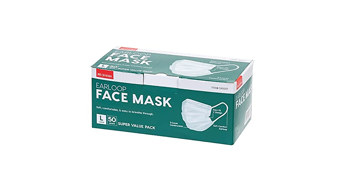 IRIS USA 50 PC Face Masks - Comfortable & Breathable