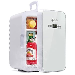 AstroAI Mini Fridge 15 Can Digital Display and Temperature Control, Thermoelectric Cooler and Warmer for Skincare/Cosmetics, Foods,10 Liter 110V AC/12V DC Portable Fridge For Home/Travel