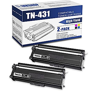 TN431 Compatible TN-431 Black Toner Cartridge Replacement for Brother TN-431 HL-L8260CDW HL-L8360CDW DCP-L8410CDW MFC-L8610CDW Toner.(2 Pack)
