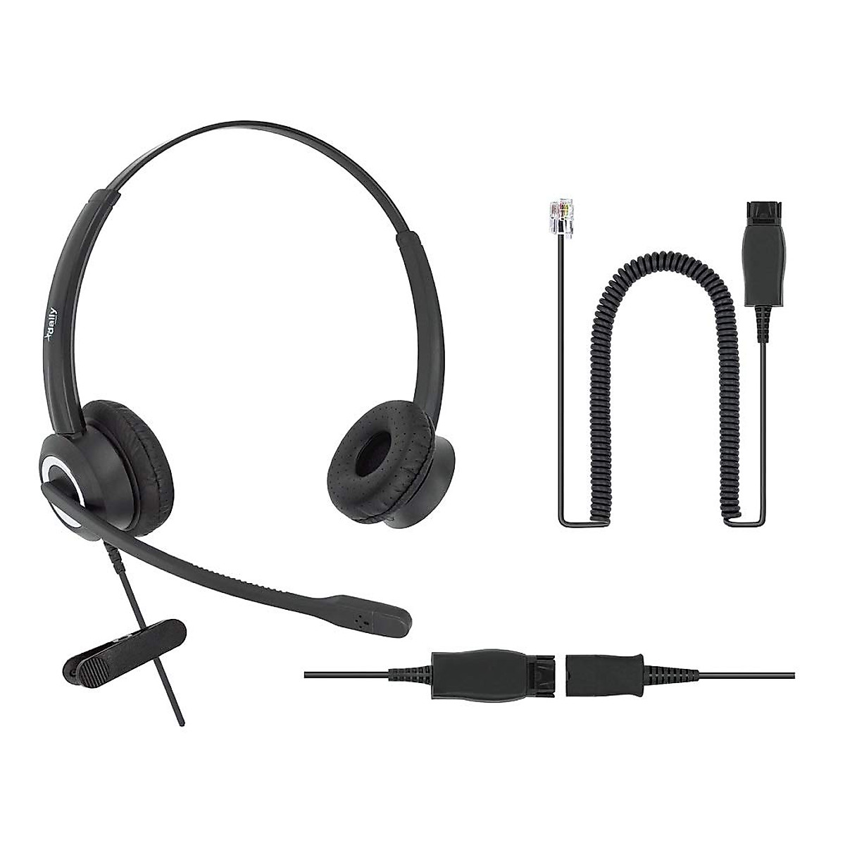 Avaya Headset HD Voice with HIS Adapter Compatible with Avaya 1600, 9600, J100 Series IP Phones Model, Plus 3.5mm Adapter for Smartphone