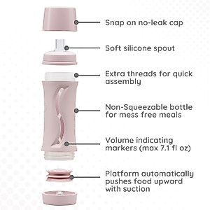 Subo Baby Food Bottle Starter Set | No Mess Baby Toddler Self Feeder | Squeeze Free Design for Purees, Smoothies, Yogurt, Oatmeal, or Thickened Liquids | Reusable Silicone Washable Cup (Musk)