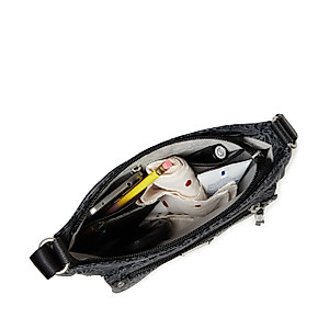 Baggallini womens Uptown Bagg with RFID Phone Wristlet, Midnight Blossom, One Size US