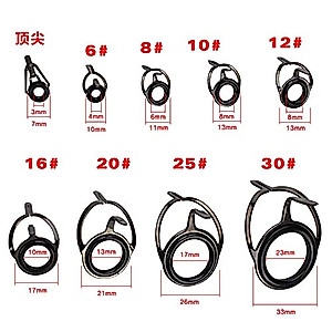 Fishcm 85pcs/lot of 9 Different Sizes of Stainless Steel and Ceramic Fishing Rod Guide Tips for Building and Repairing Rods Eye Rings Set