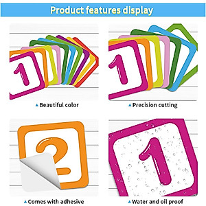 Yuehuam Number Footprint Floor Sticker Puzzle Games Number Hopscotch Sticker Floor Decals Creative Lattice Floor Sticker for Room Classroom Nursery Ground Corridor Decor