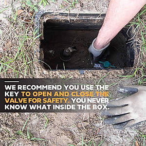 HOMESTEAD 28-Inch Water Meter Key with wide T handle, Comfortable Grip and U-shaped Head