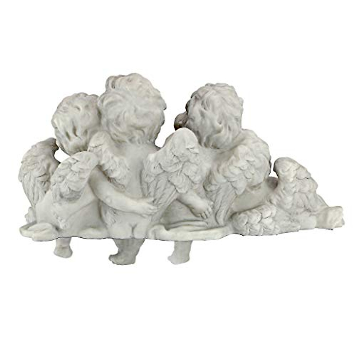 Design Toscano SH380151 Cherub Conclave Shelf Sitting Angel Statue, Antique Stone Finish