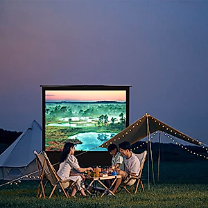 lesolar 84 Inch Manual Pull up Projector Screen 4:3 4K HD Floor Standing Projector Screens Portable and Retractable Video Projection Screen Movie Screens for Indoor Outdoor Home Hotel School Office