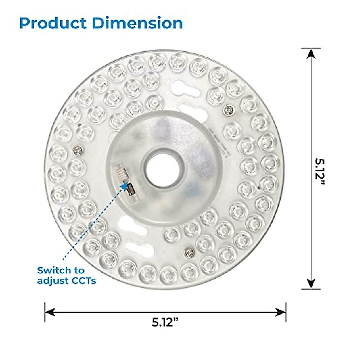 Euri Lighting EMP-2000cec-15, Dimmable LED Light Engine, 5.12" Diameter, 15W (100W Equal), 1350lm, 3000K, 4000K, 5000K, 90+ CRI, Energy Star, CEC Compliant, 5YR, 50K Hour WTY
