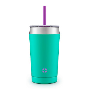 Ello Rise Vacuum Insulated Stainless Steel Tumbler with Optional Straw, 12 oz, Mint