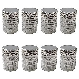 8 Pcs Aluminum Tire Stem Valve Caps Aluminium Car Dustproof Wheel Air Port Caps Cover(Silver)