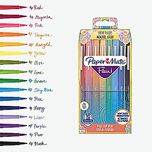 Paper Mate Flair Original Fibre Tip Pen Medium 1.0mm Pack of 16