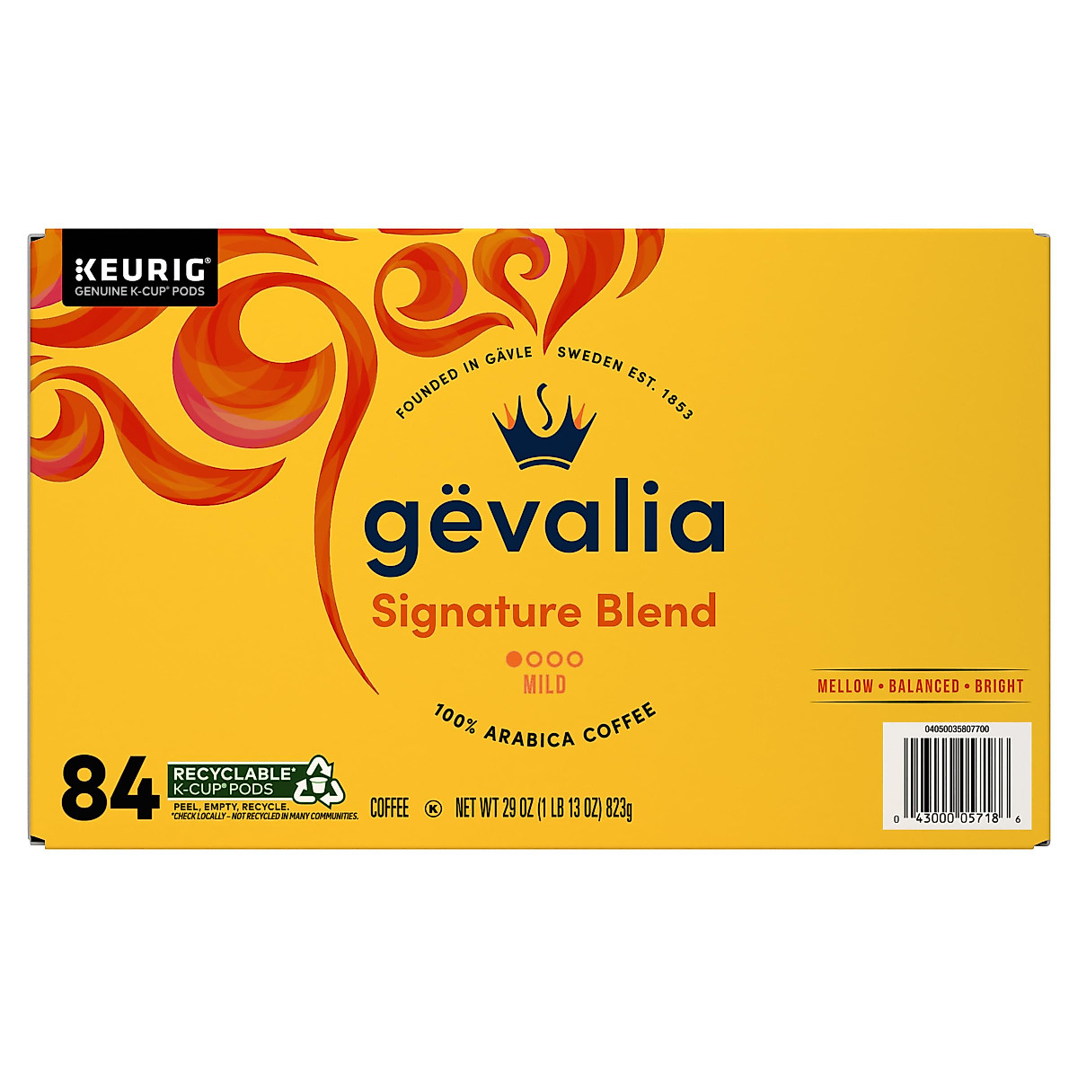 GEVALIA Signature Blend Coffee, Mild, K-CUP Pods, 84 Count