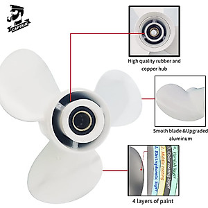 Boatman 10 5/8x12,10 3/8x13,10 3/8x14,10 1/4x14 Boat Propeller fit Yamaha Outboard Engine 20-60 Hp,13 Spline Tooth,RH