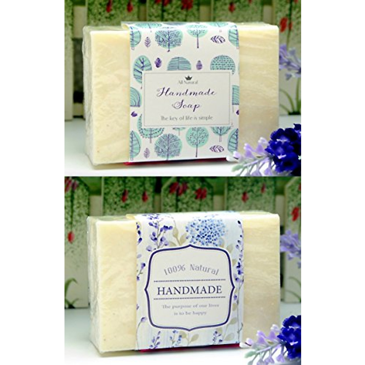 ZZYBIA Assorted Wrap Paper Tape for Homemade Soap Bar Vertical Style 50pcs