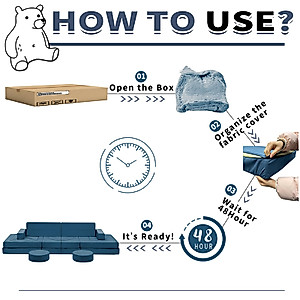 Edbuosy 22Pcs Modular Kids Play Couch - Kids Couch for Playroom Bedroom Living Rooms 500+DIY Creativing Couch for Inspiring Child Versatile, Large Modular Couch Children Convertible Sofa Foam Couch