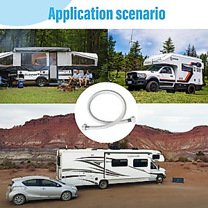 Water line fittings and accessories Flexible faucet connector 30 in. Braided PVC Water Hose，Tool-Free Installation，lead free hose，water supply lines for faucet，hose connector