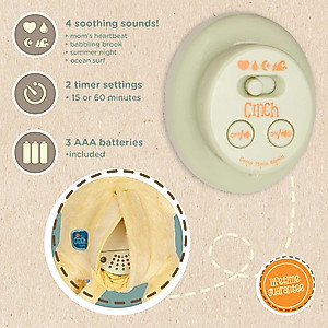 Cinch by dexbaby Plush Mini Giraffe - Sleep Aid Womb Sound Soother w/Playard and Crib Attachment