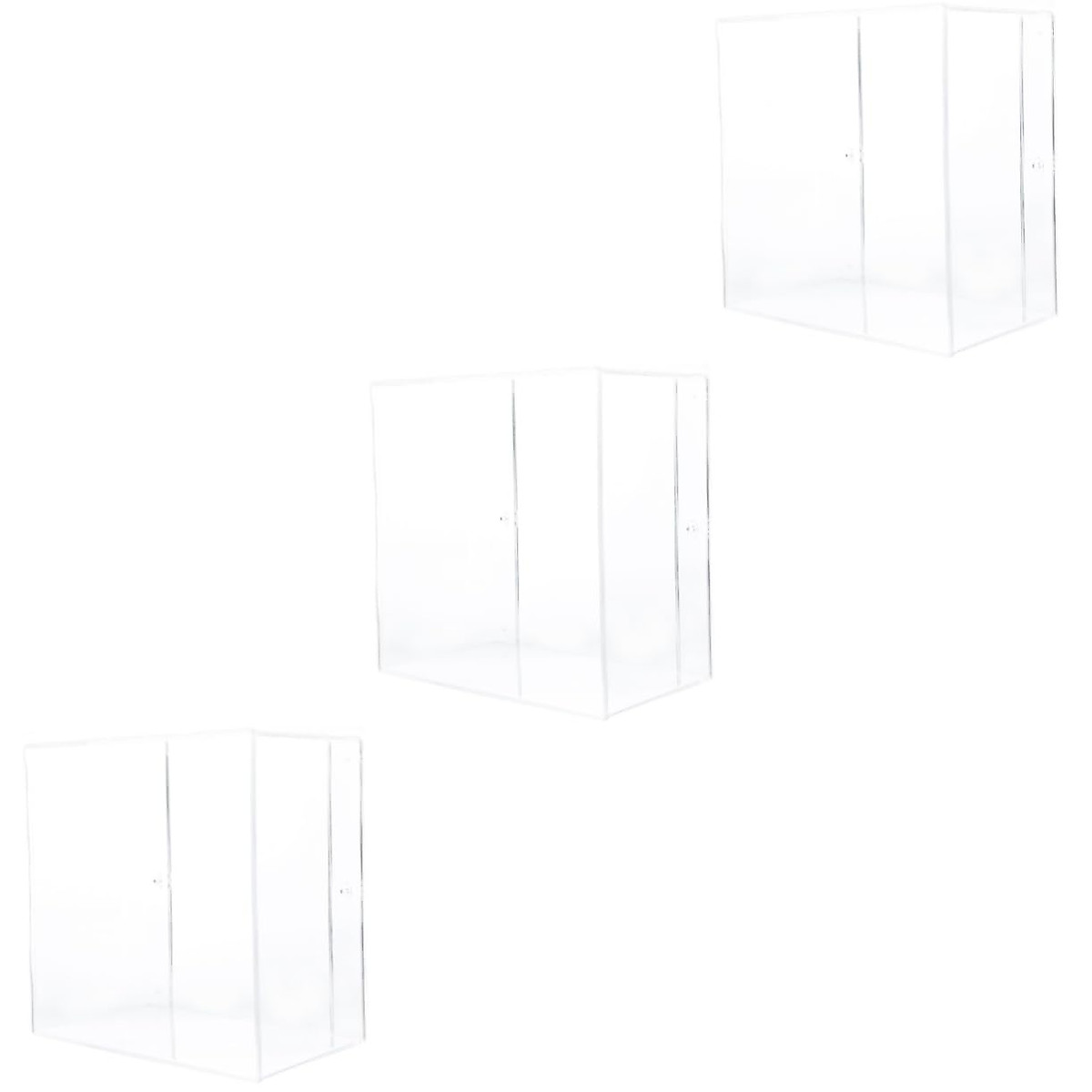STOBAZA 3pcs Acrylic Storage Rack Storage Shelves Vinyl Record Display Vinyl Record Shelf Wall Record Holder Square Stand Clear Stand Wall Mount Organizer Clear Shelf Transparent