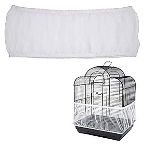 MIDOGAT Bird Cage Cover Seed Catcher, Bird Seed Guards Catchers, Parrot Nylon Mesh Net Cover, Stretchy, Prevent Scatter, Reusable (M)