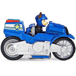 Paw Patrol, Moto Pups Chase’s Deluxe Pull Back Motorcycle Vehicle with Wheelie Feature and Figure