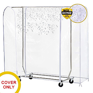 Ruibo Clear Garment Rack Cover Dustproof Clothes Rack Cover With 2 Durable Zipper/Clothing Waterproof Protector (L:71x20x60 inch), Ethylene Vinyl Acetate