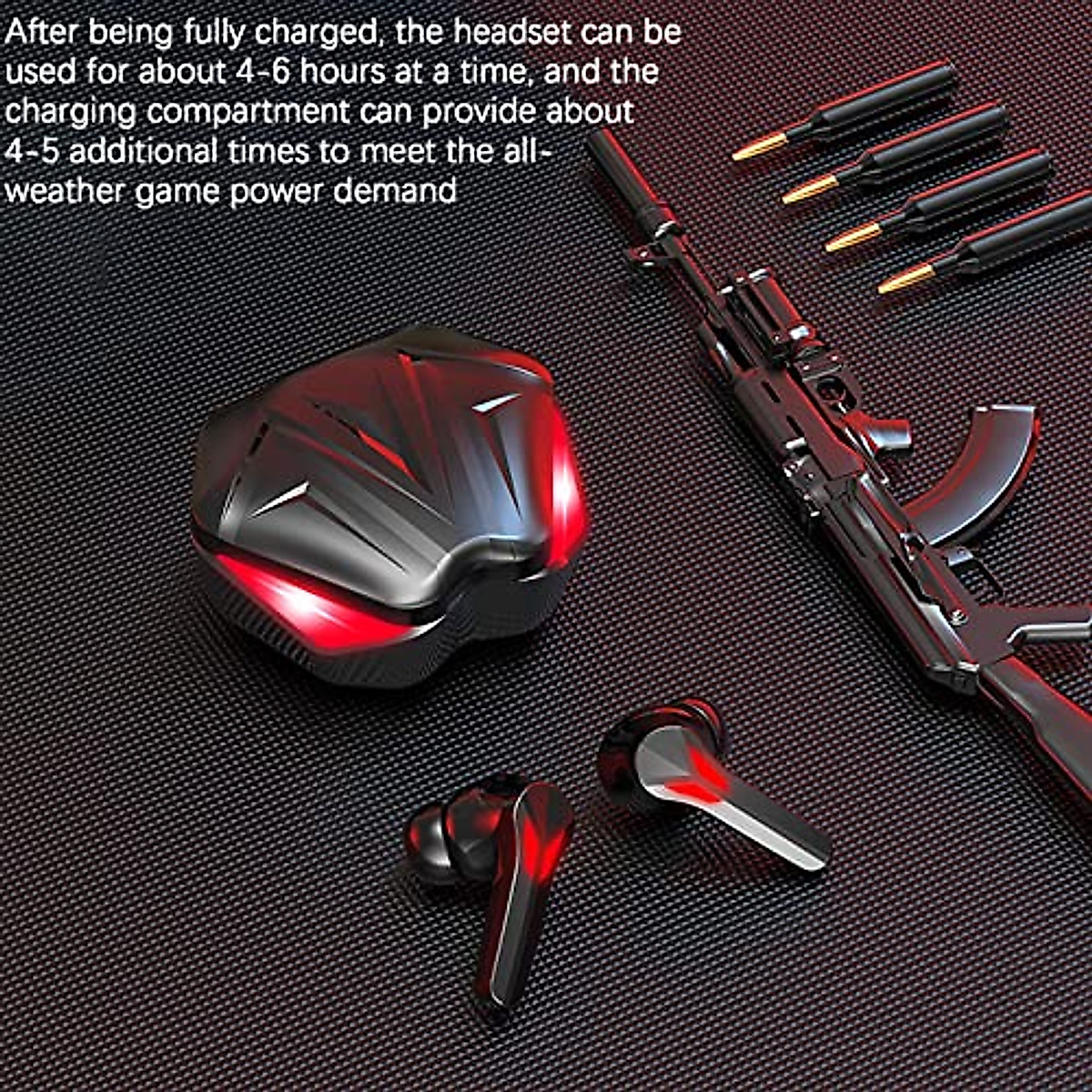 Digital Display Touch-Control Wireless Bluetooth Earbuds - Black Noise Reduction Headset Bluetooth 5.2 Stereo Earphones with Charging Case for Running Outdoor Office Driving Sports